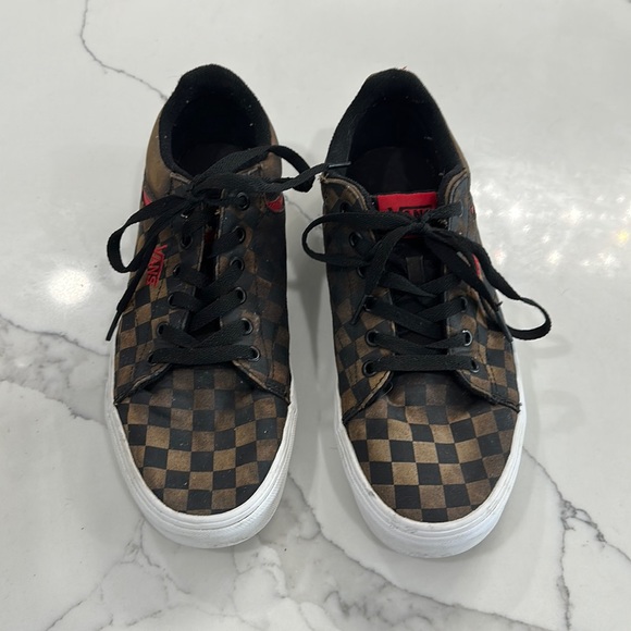 Vans | Shoes | Vans Black And Brown Checkered Shoes Size Mens 95 | Poshmark